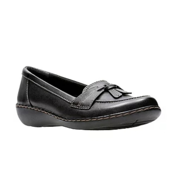 Clarks | Shoes | Clarks Womens Ashland Bubble Loafers Black Fullgrain ...